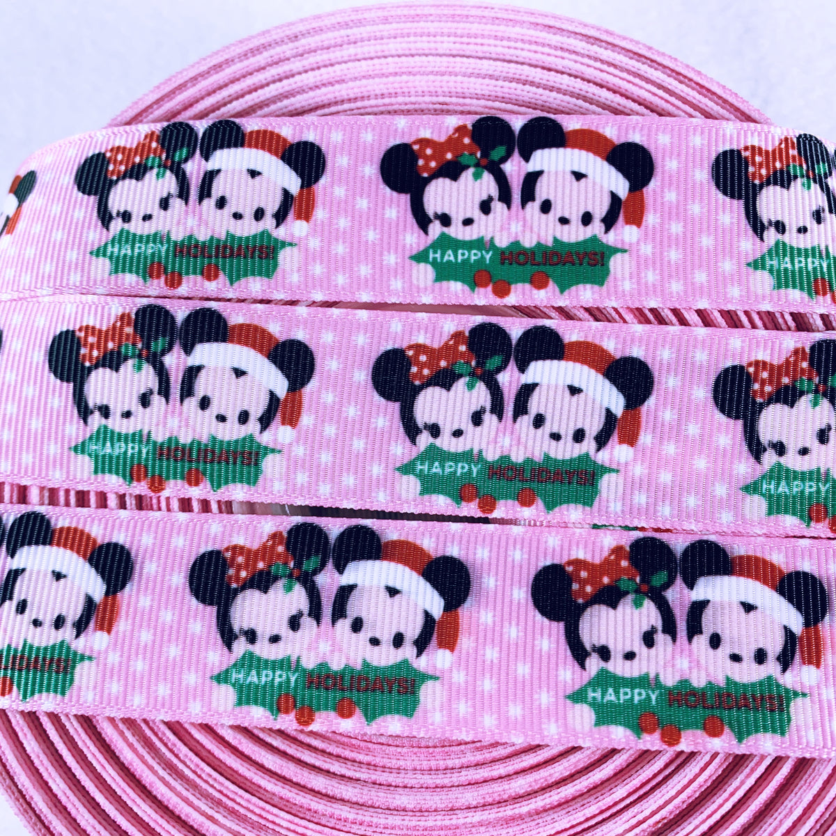 Ribbon by the Yard - Mickey & Minnie Christmas – Giraffic Crafts and ...